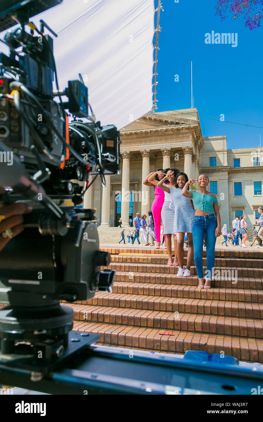 Johannesburg, South Africa - October 09 2018: Behind the scenes of a ...