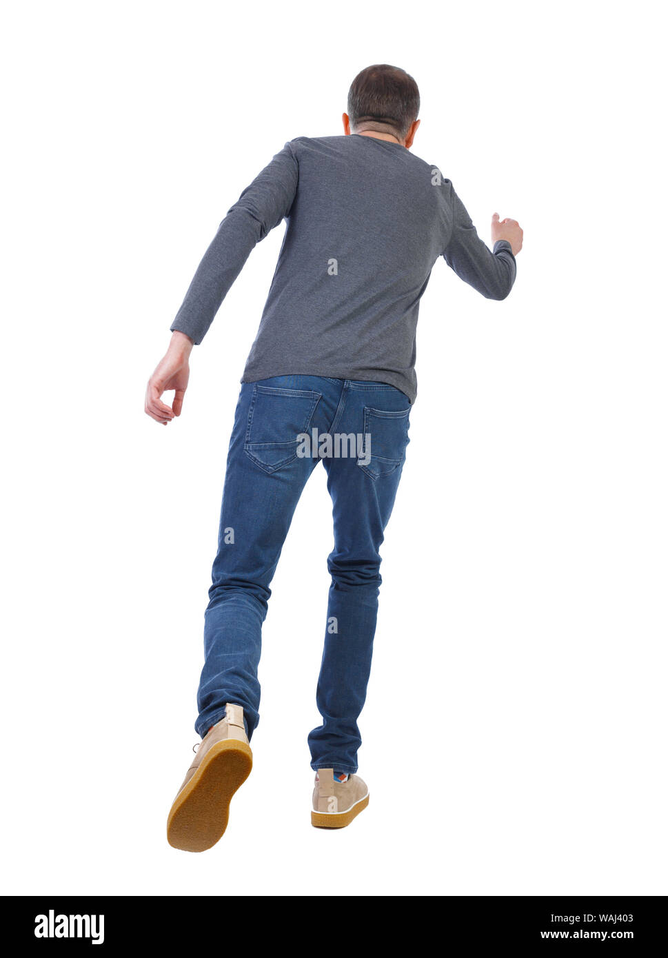 back view of running man. backside view of person. Rear view people ...