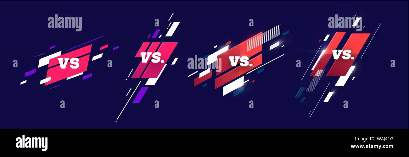 versus logo vs letters for sports and fight competition. MMA, Battle ...