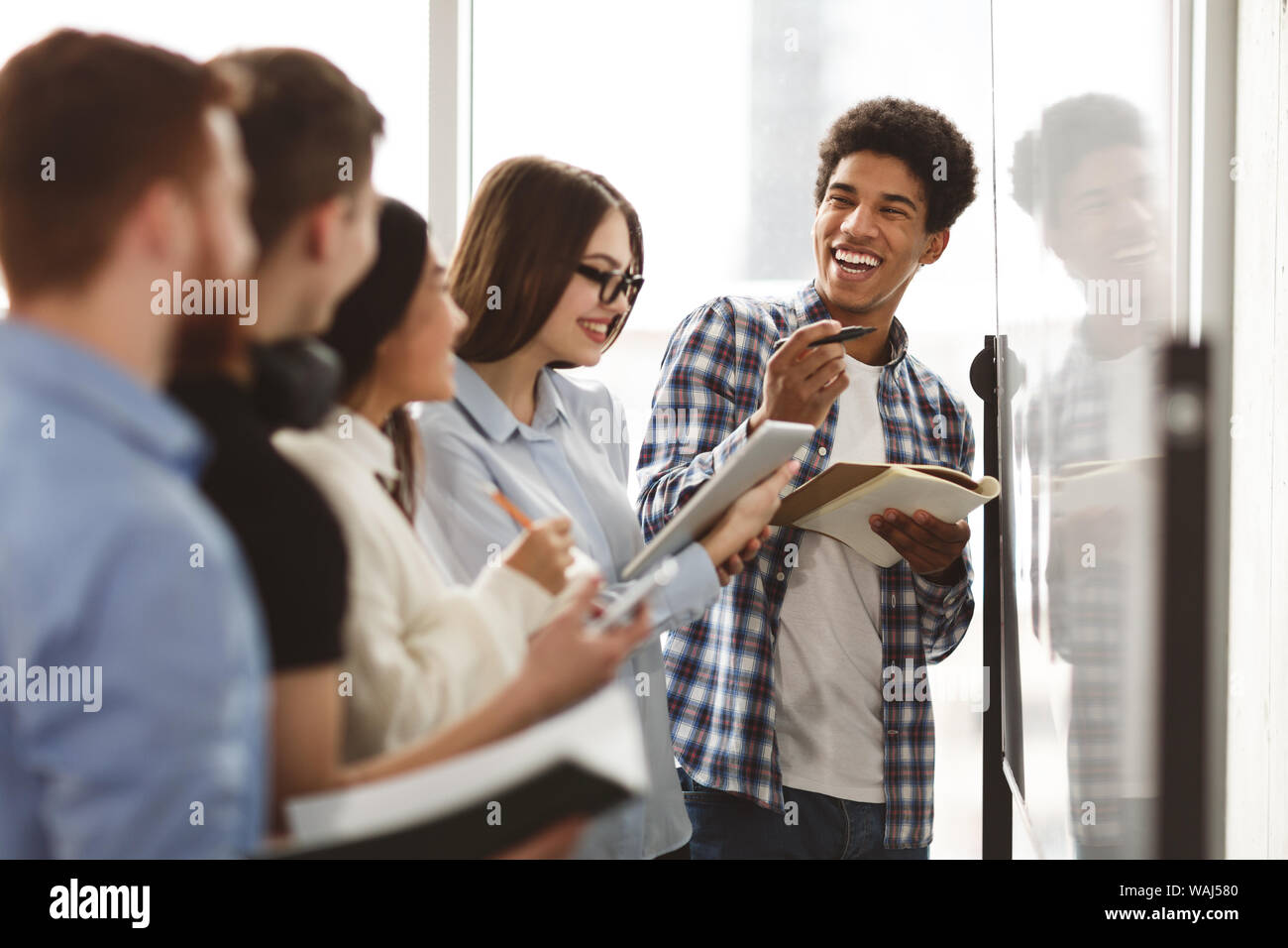 High School Girl Presentation To Class High Resolution Stock ...