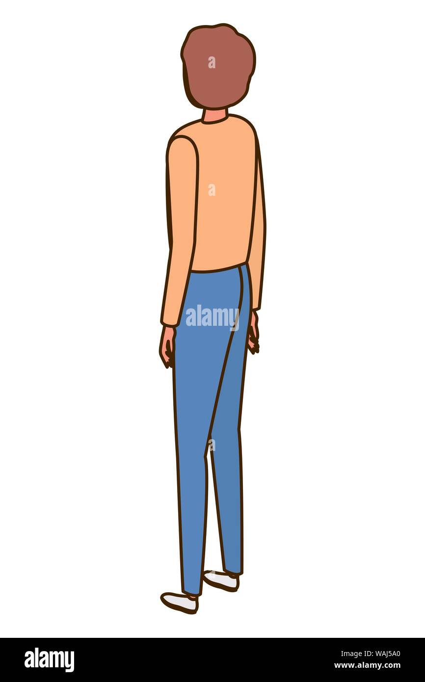 young man of back position on white background Stock Vector Image & Art ...