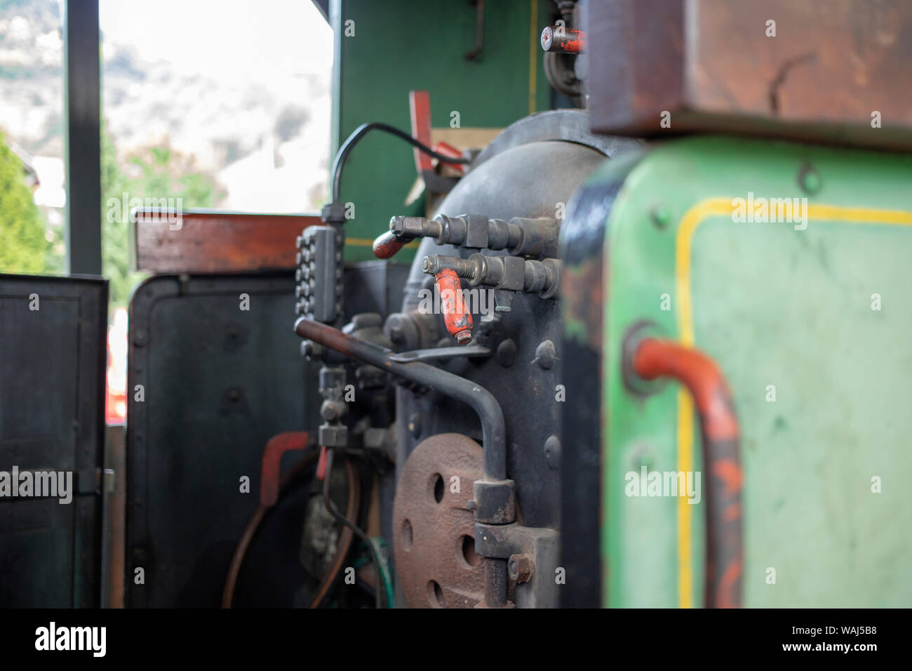 Control panel of narrow gauge steam locomotive Stock Photo - Alamy