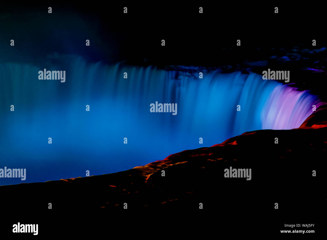 Fantastic Niagara Falls view with Colorful Lights at night, Canadian ...