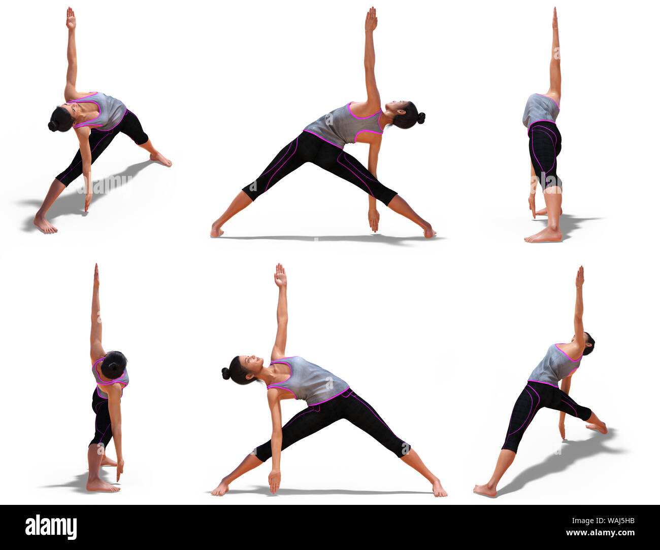 Trikonasana triangle pose Cut Out Stock Images & Pictures - Alamy