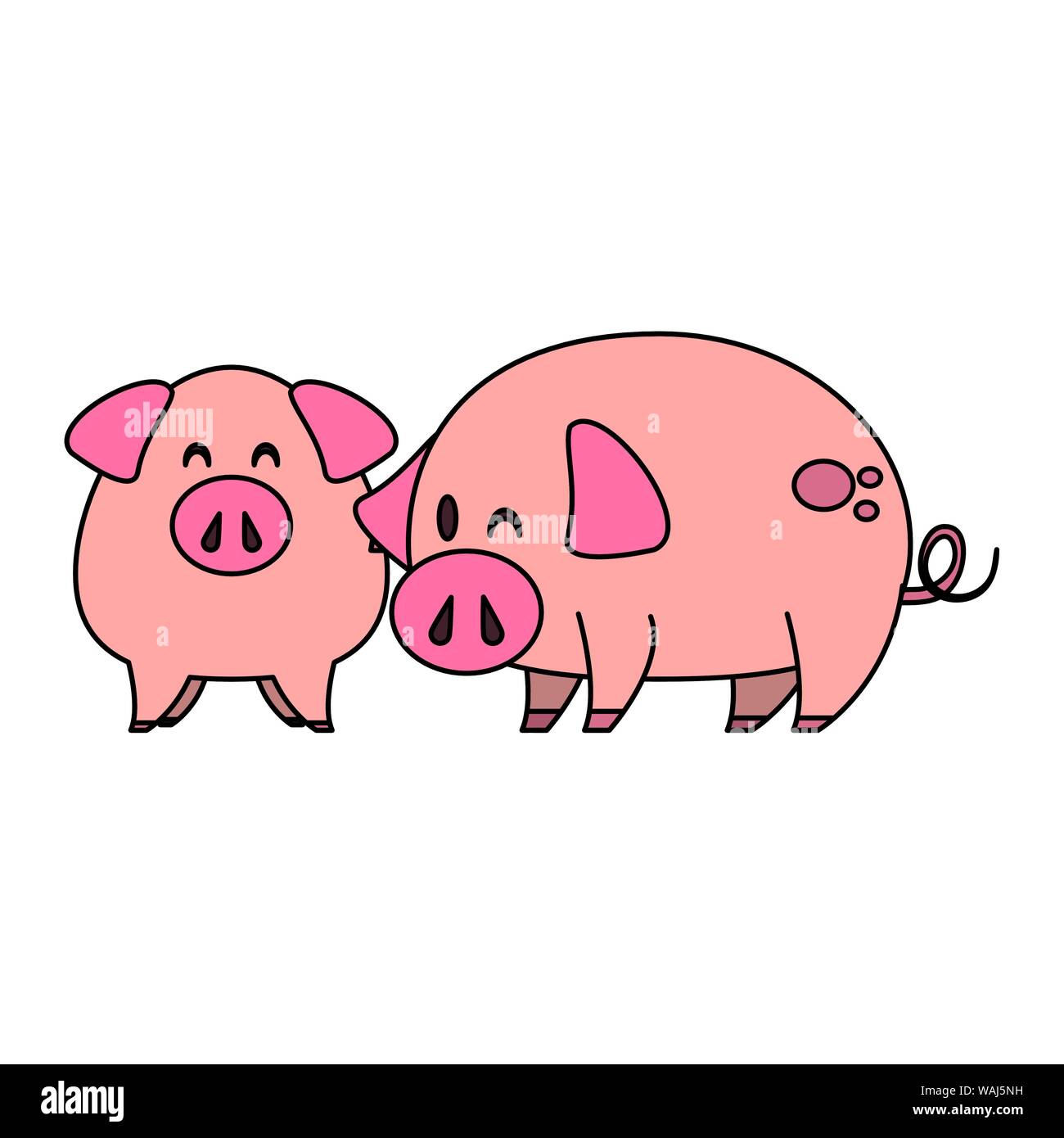 Two Cartoon Pigs