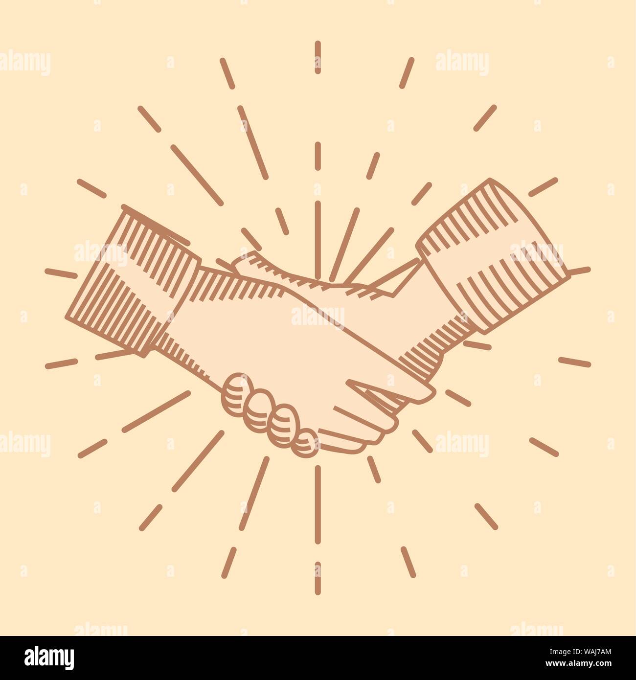 business handshake line style design vector illustration Stock Vector ...