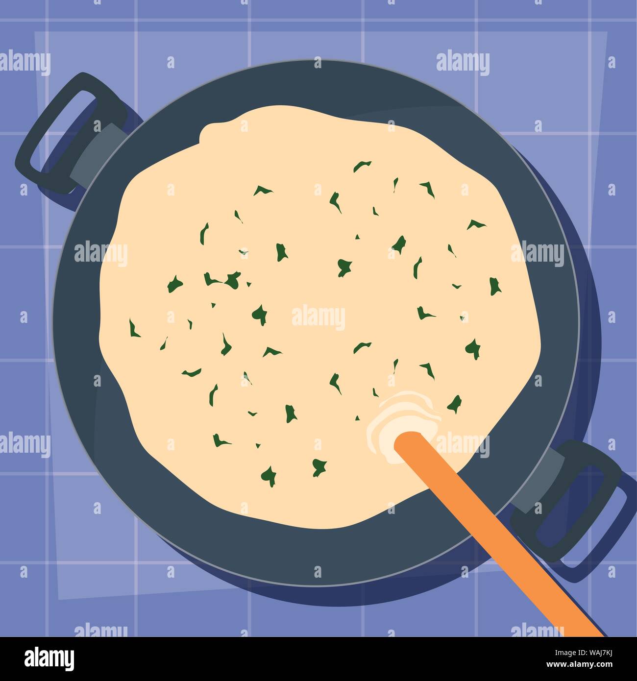 saucepan with soup preparation cooking vector illustration Stock Vector ...