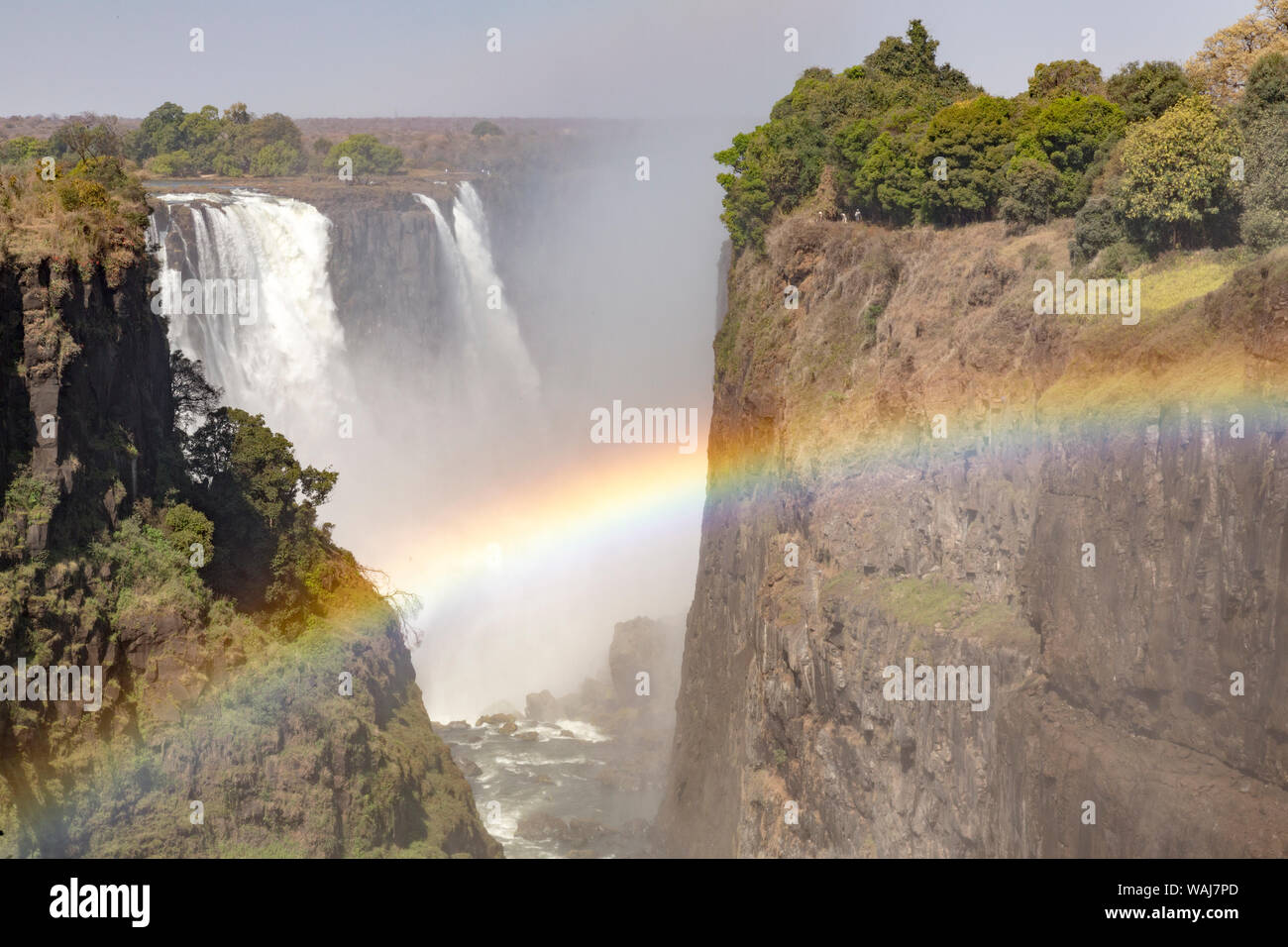 Africa, Zimbabwe, Victoria Falls. Rainbow at Victoria Falls. Credit as ...