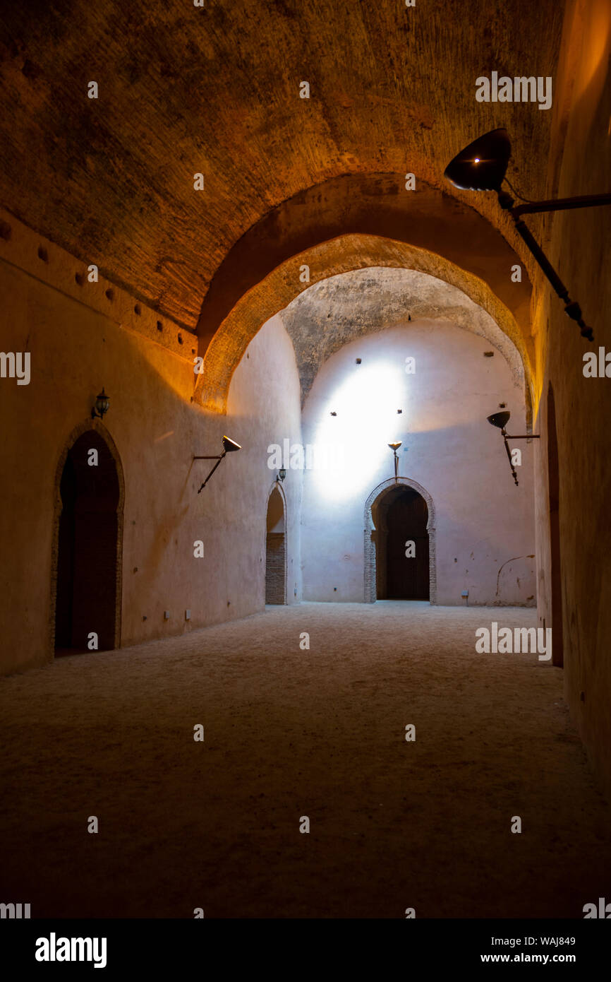 Meknes, Morocco. Interior stone archways at the Royal Stables Stock ...