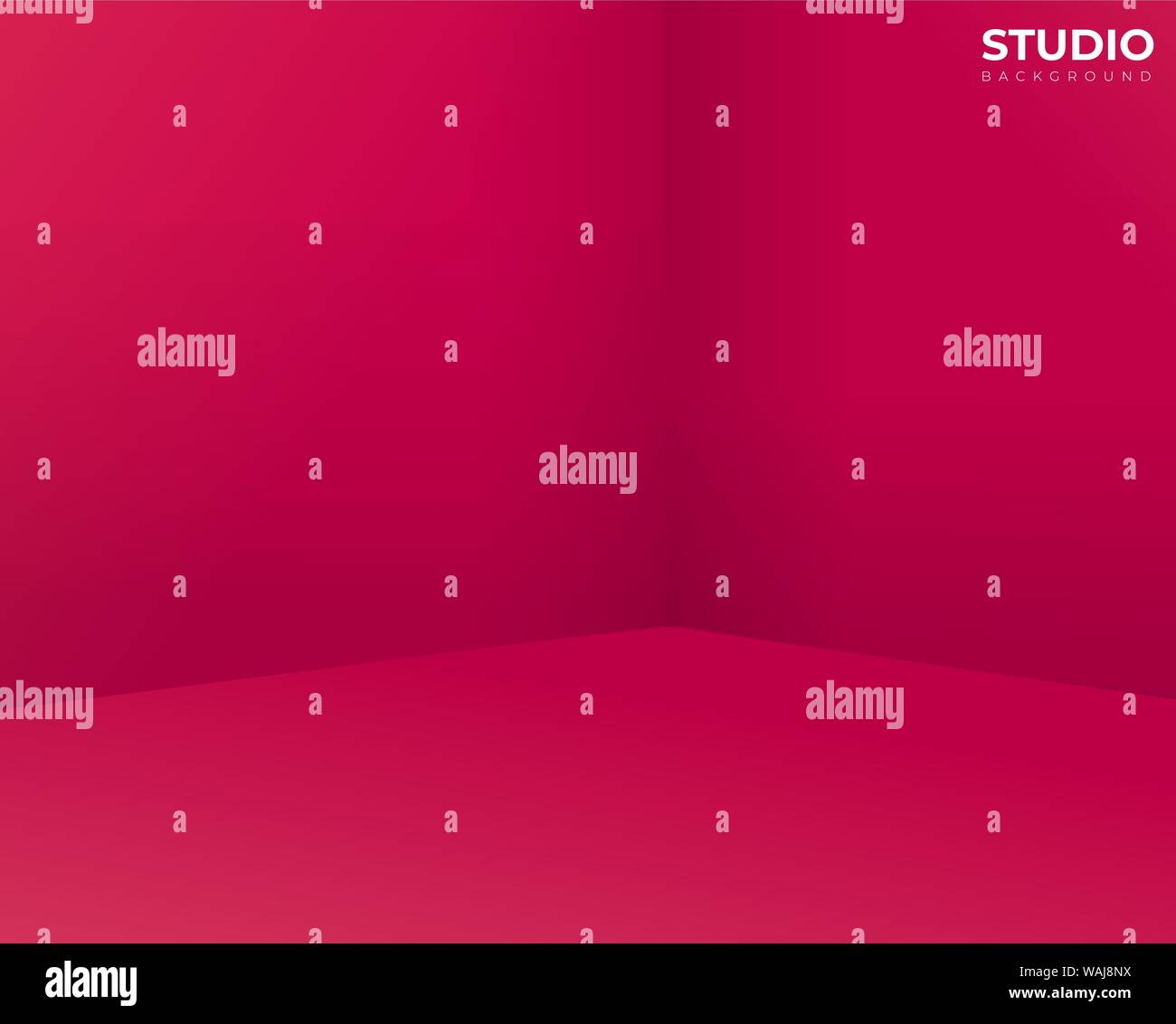 Empty red studio room, used as background for display your products ...