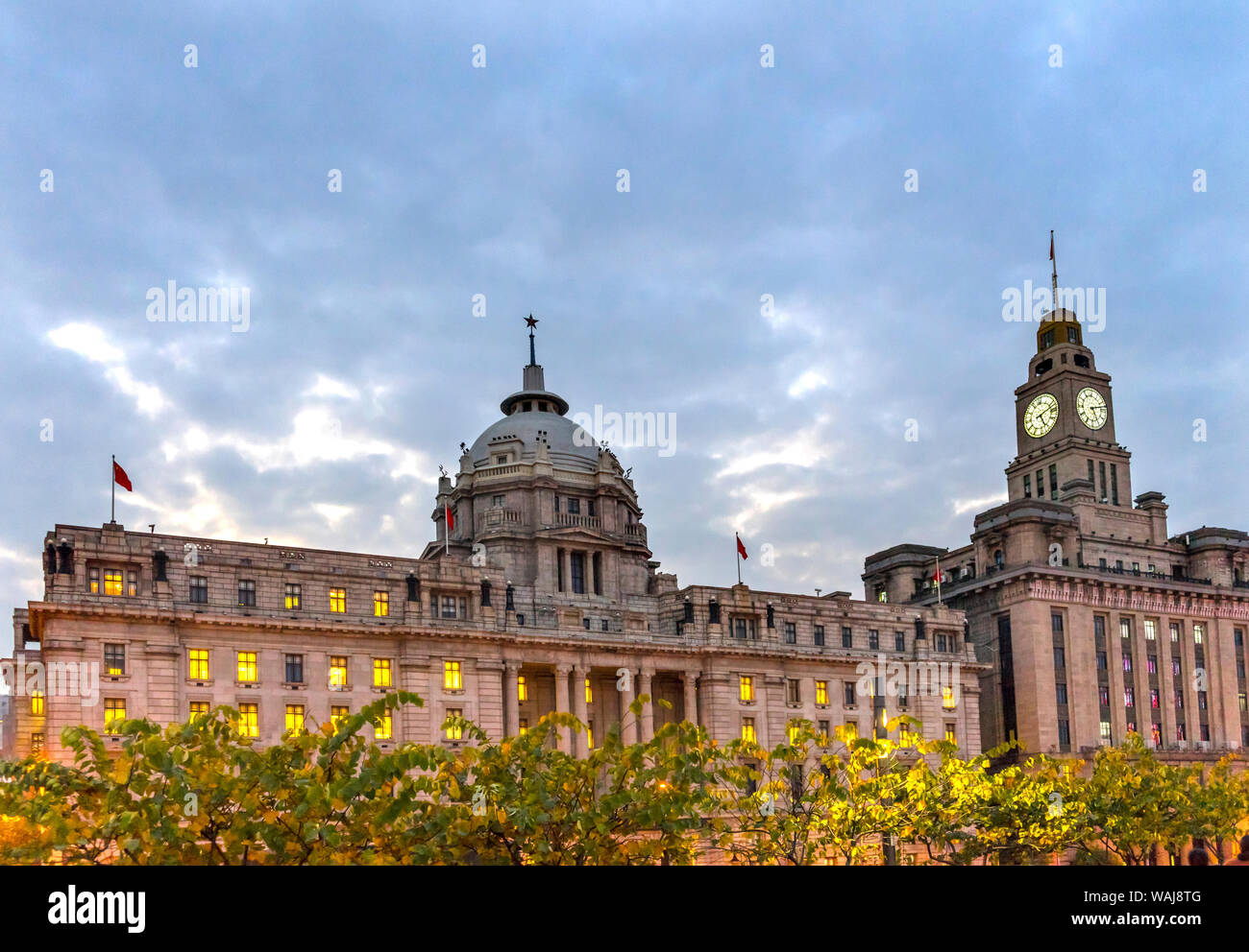 Bund buildings at night, Shanghai, China Stock Photo - Alamy