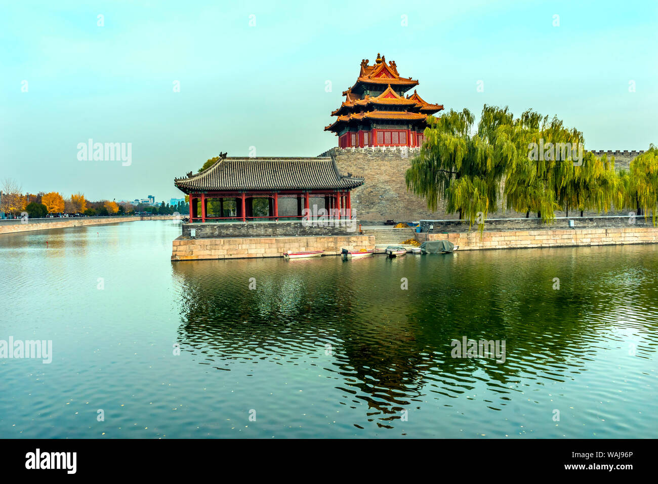 Arrow Watchtower, Gugong, Forbidden City moat and canal, Beijing, China ...