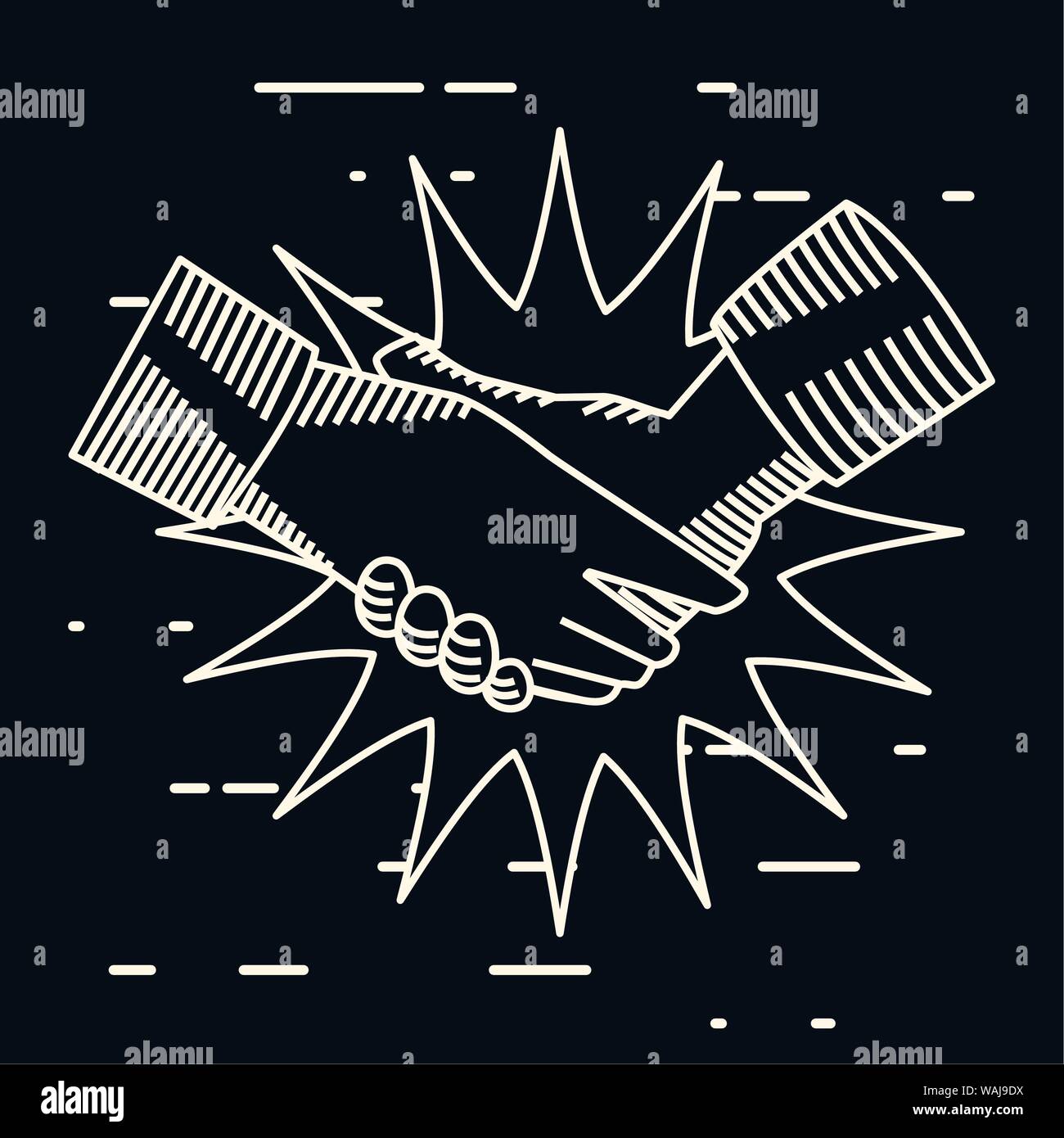 handshake business black background design vector illustration Stock ...