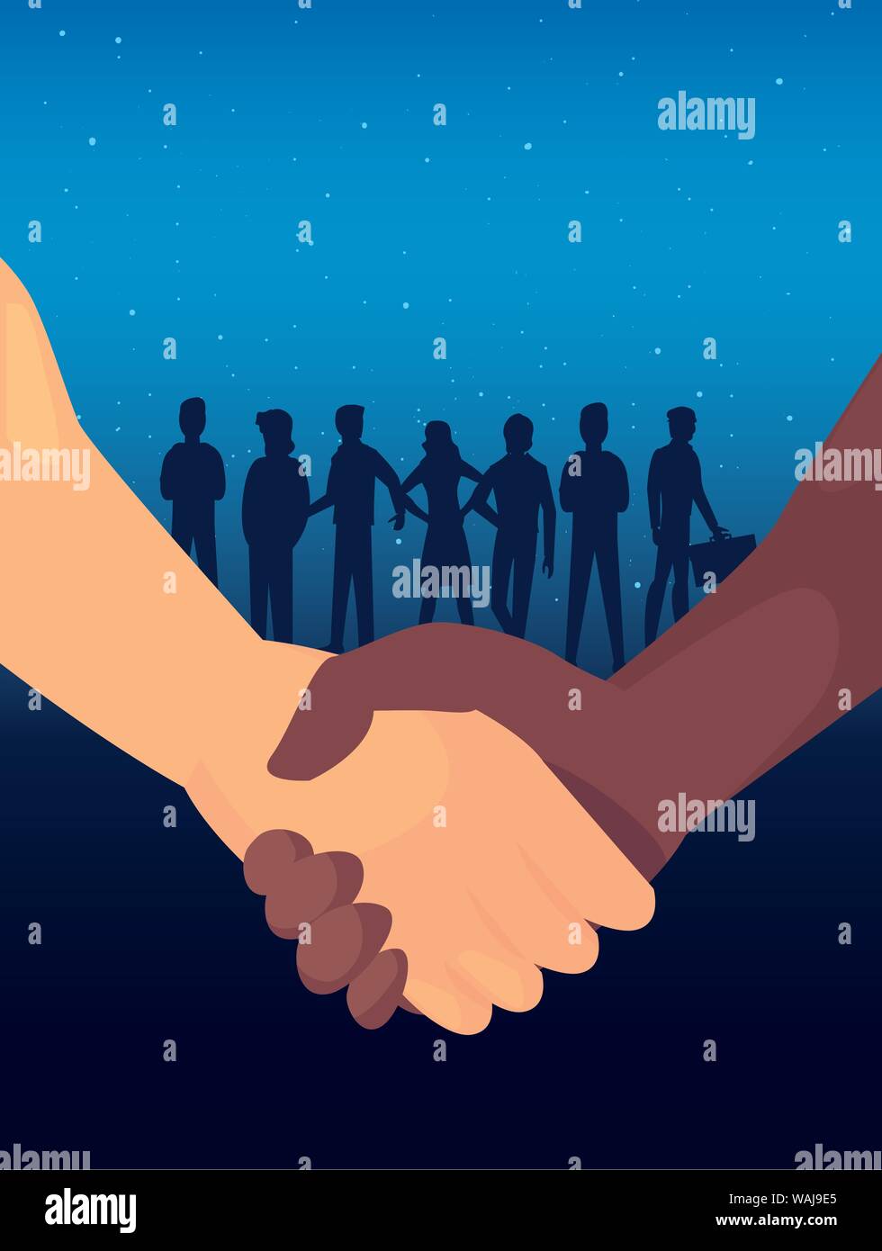 people community handshake flat design vector illustration Stock Vector ...