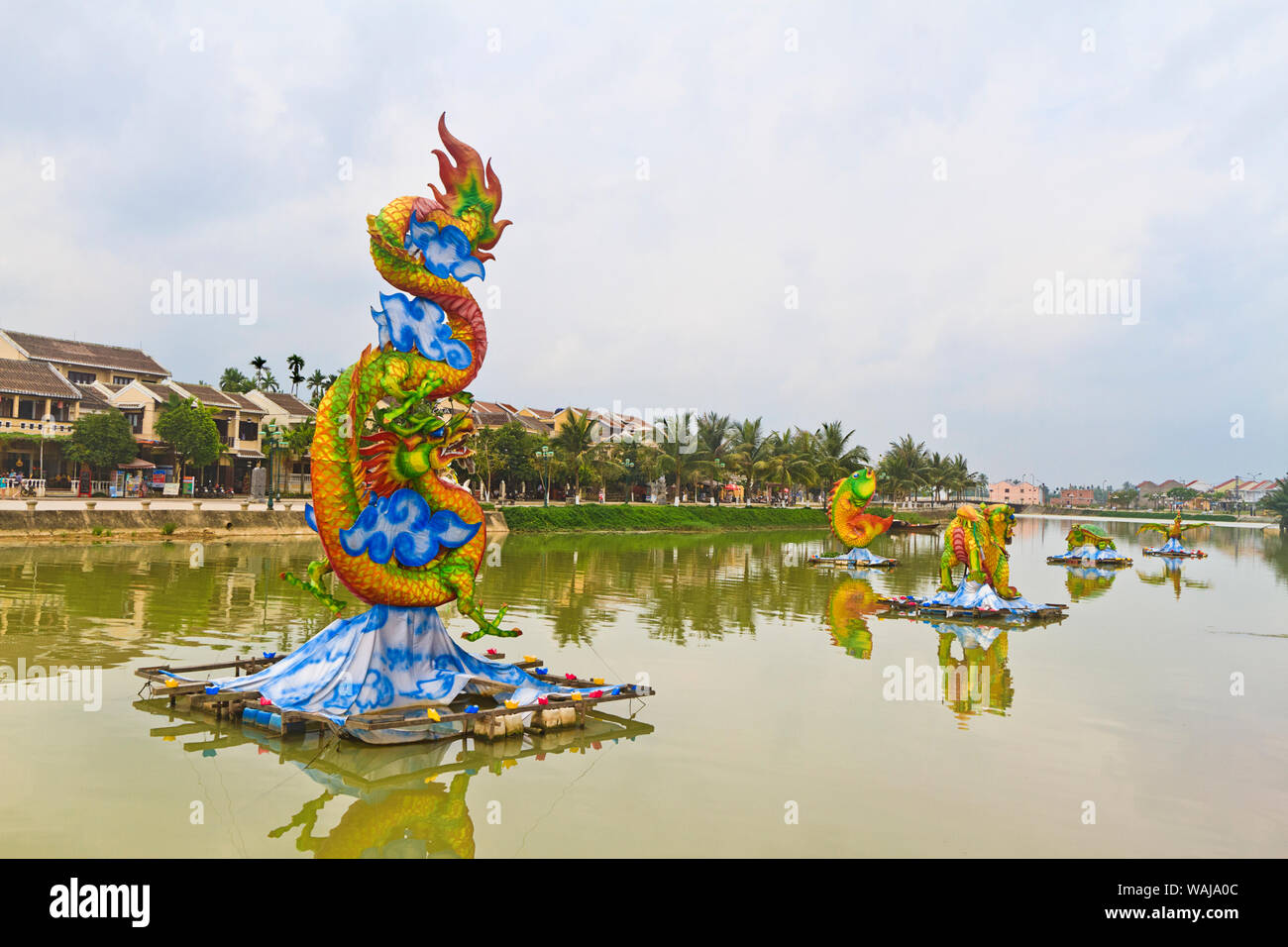 Hoi An, Vietnam. Floating decorations on the Thu Bon River in Old Town ...