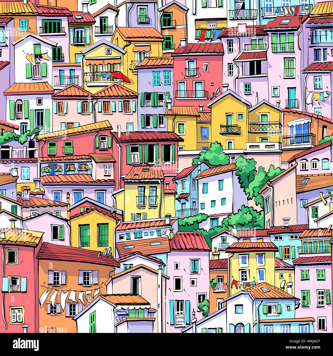France cote medieval town Stock Vector Images - Alamy