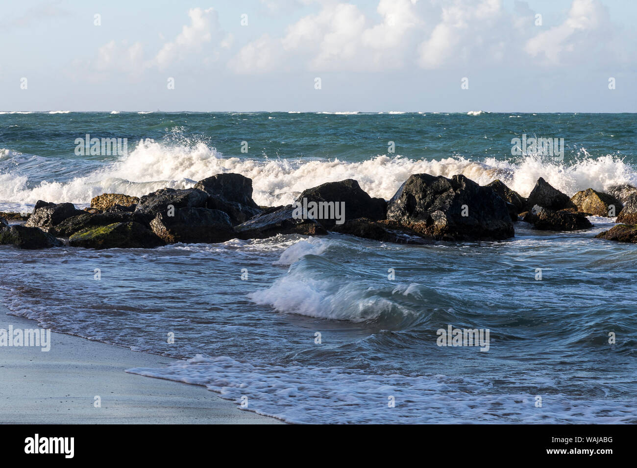 Puerto Rico, San Juan. Crashing waves at the beach Stock Photo - Alamy