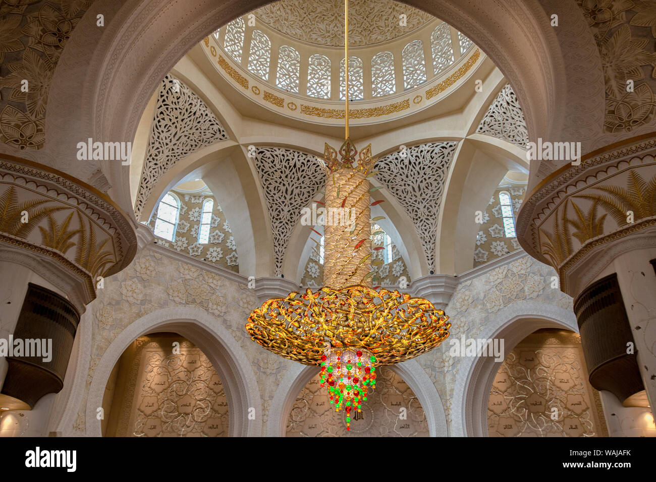 Chandelier in Sheik Sayed Mosque. Abu Dhabi, UAE. (FOR EDITORIAL USE ...