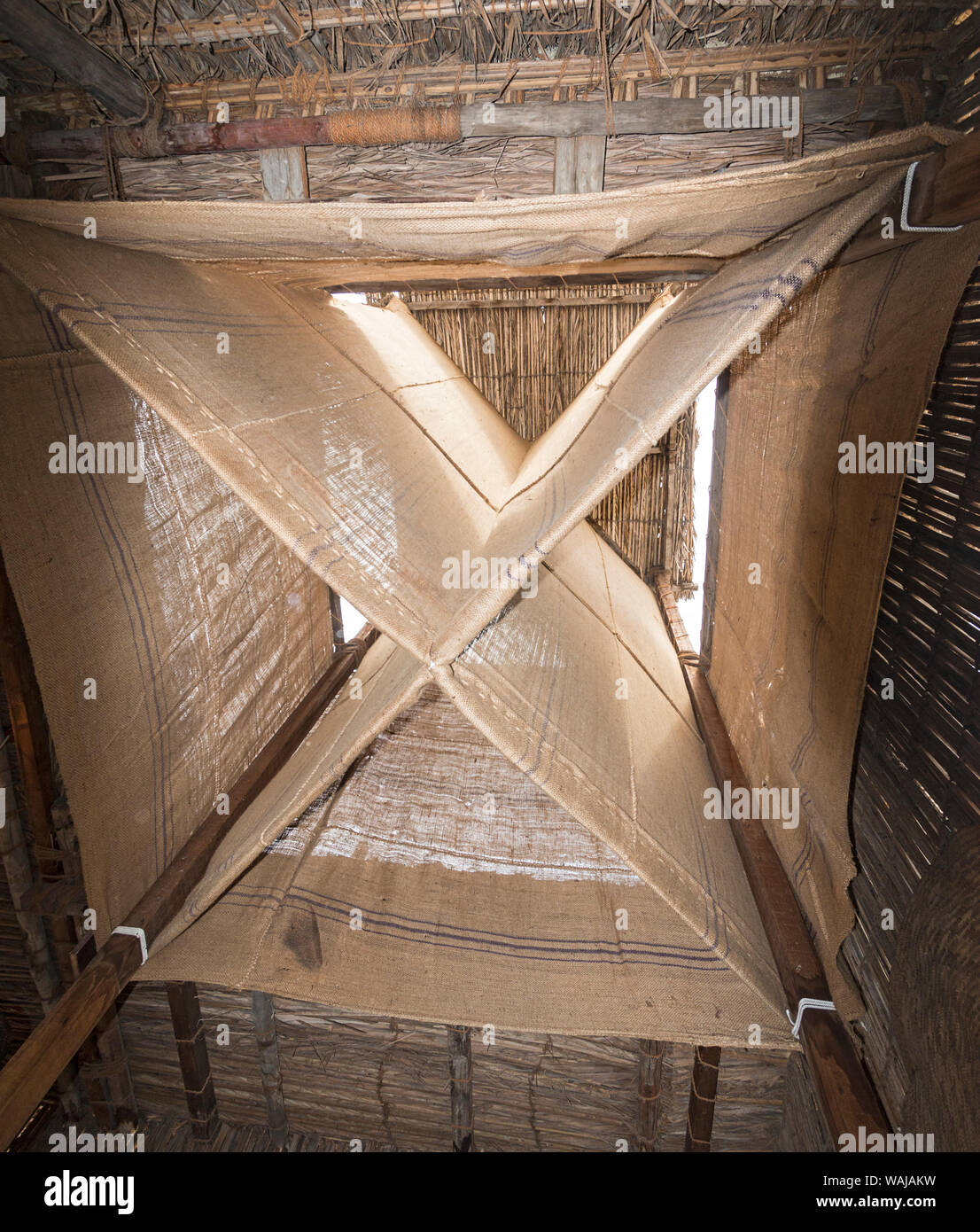Dubai, UAE. Ancient method of air conditioning in a traditional Bedouin ...