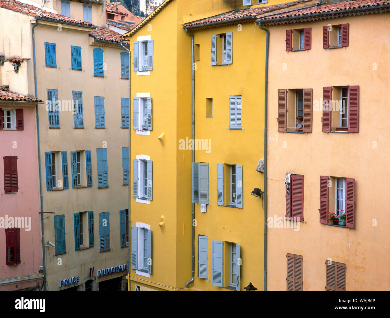 France, Provence, Grasse. Colorful buildings. Credit as: Jim Nilsen ...