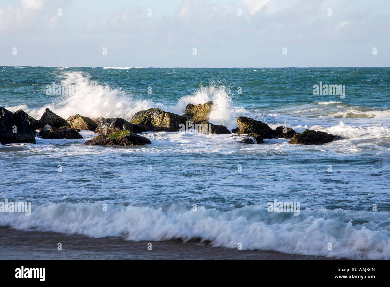 Puerto Rico, San Juan. Crashing waves at the beach Stock Photo - Alamy
