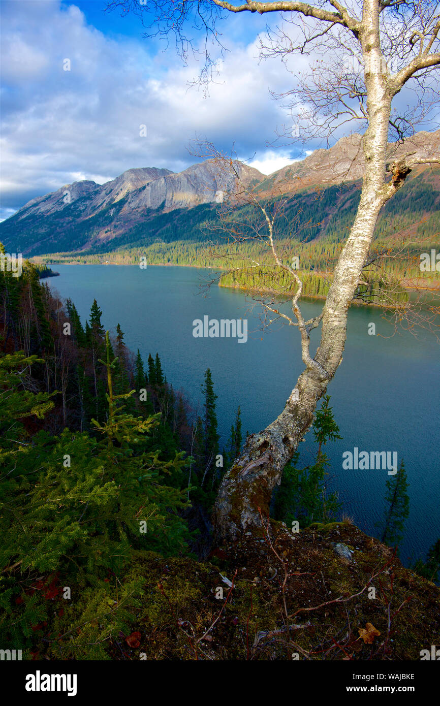 Azouzetta Lake and the Murray Range in Pine Pass on Highway 97, the ...