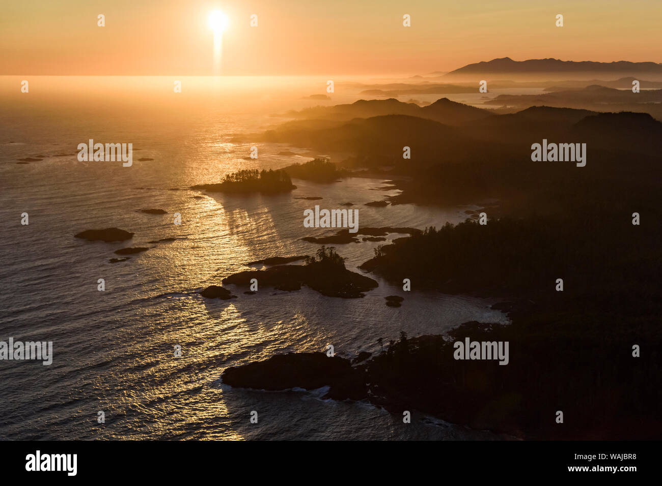 Canada, British Columbia. Aerial view of Pacific Rim National Park ...