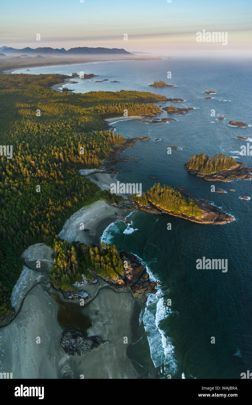 Canada, British Columbia. Aerial view of Pacific Rim National Park ...