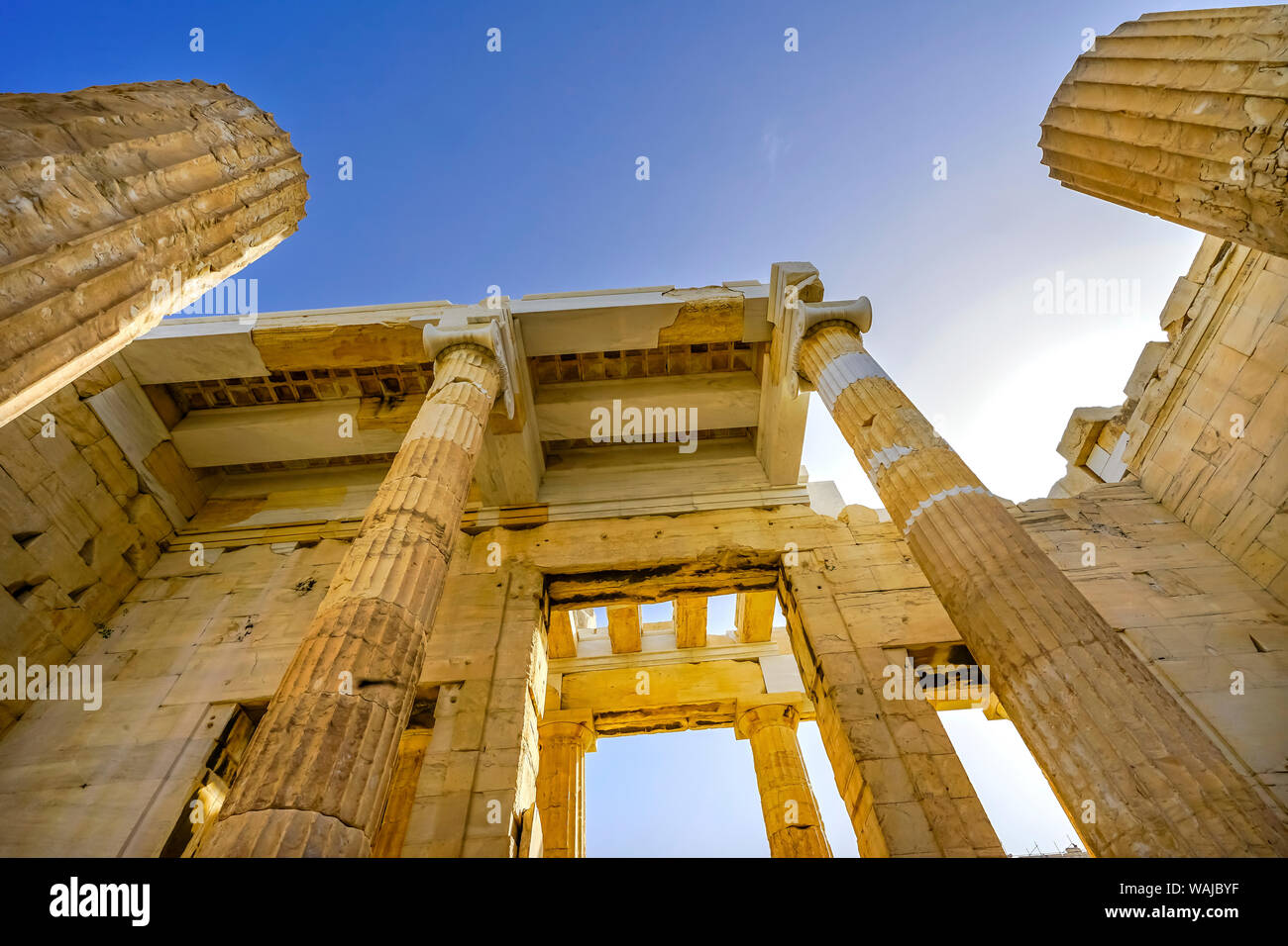 Propylaea Ancient entrance gateway ruins Acropolis, Athens, Greece ...