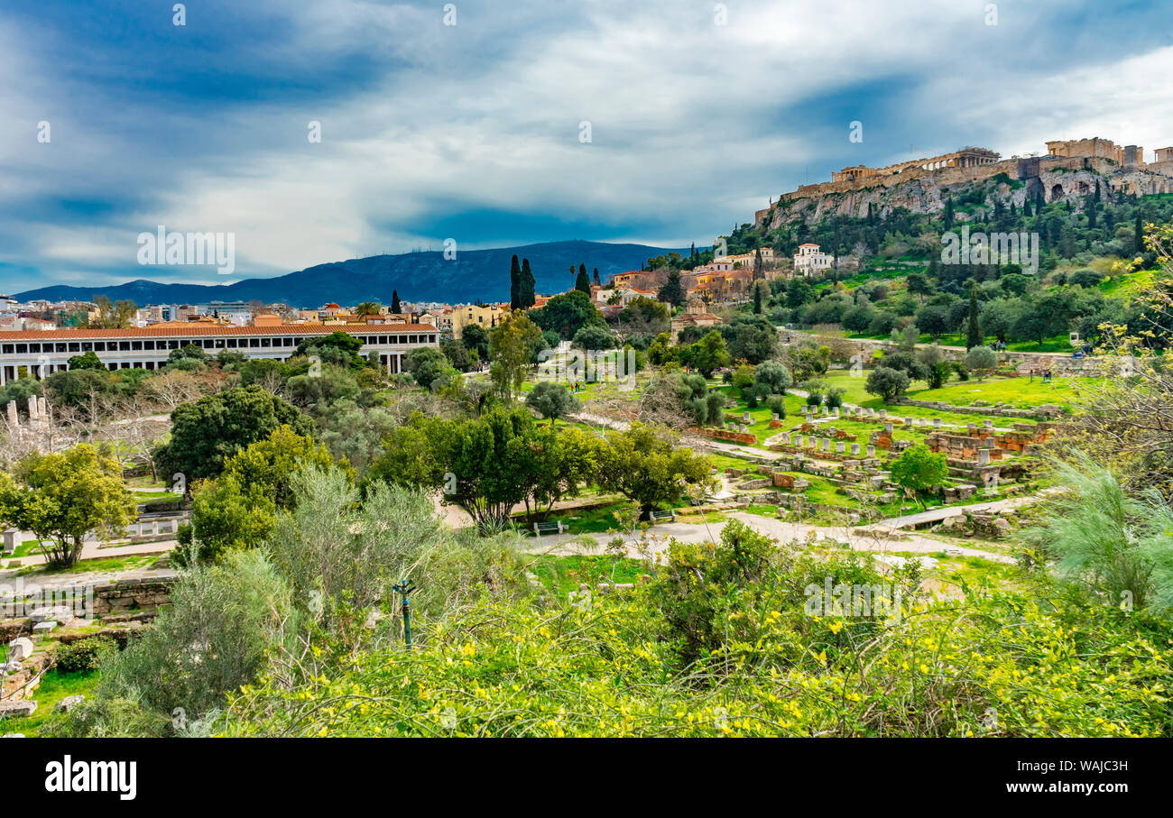 Ancient Agora Marketplace, Stoa of Attalos Parthenon on the Acropolis ...