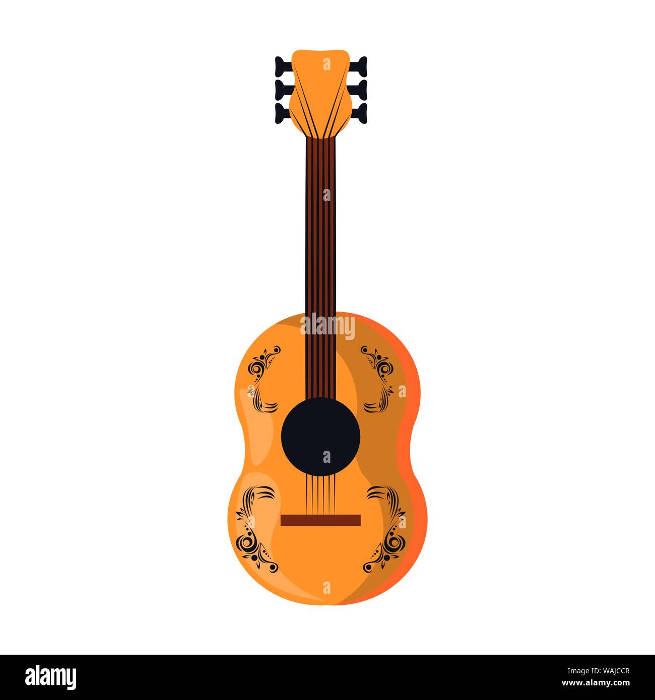 guitar wooden music instrument cartoon Stock Vector Image & Art - Alamy