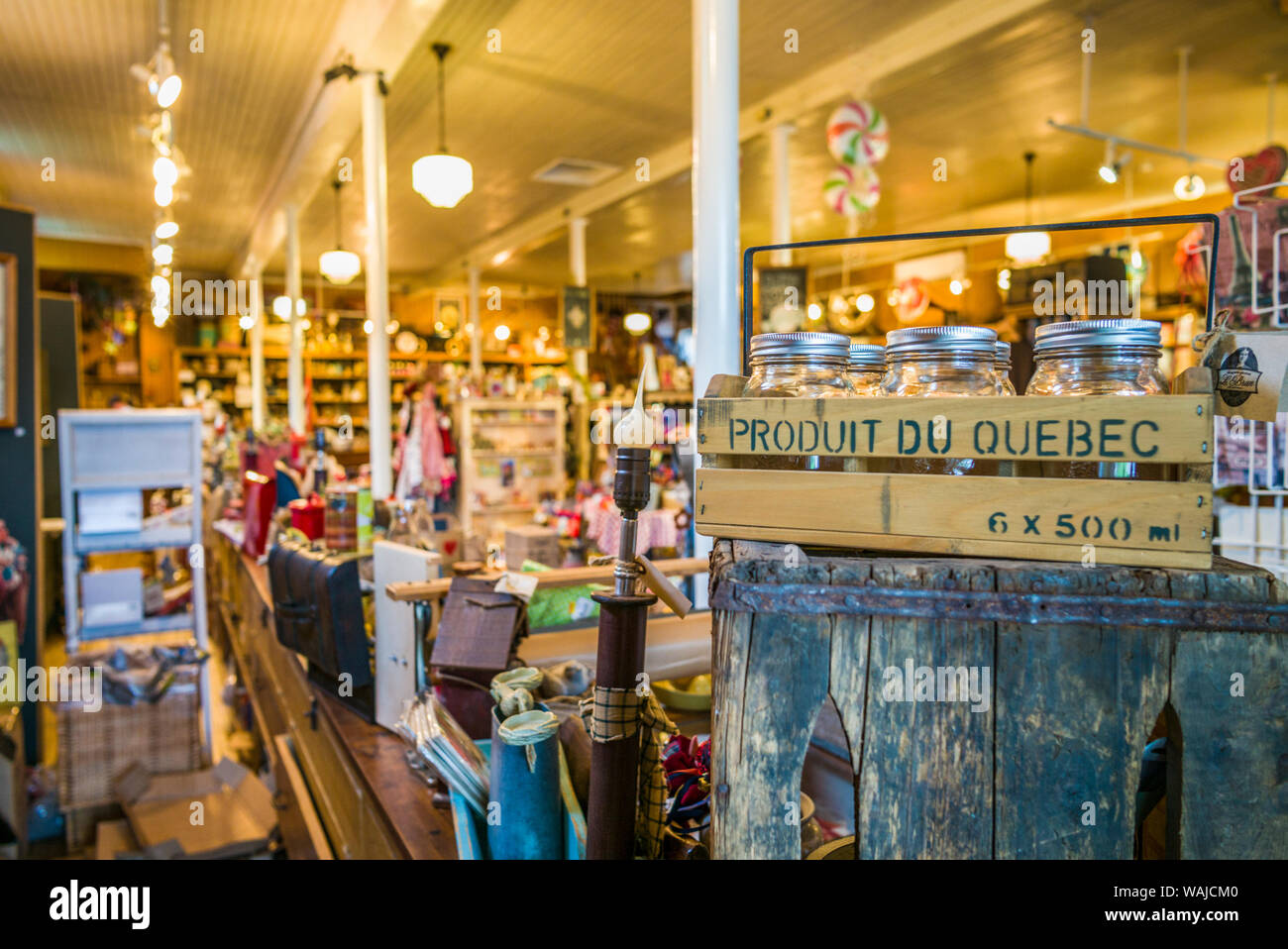 Canada, Quebec, Maskinonge. Interior of Magasin General Le Brun ...
