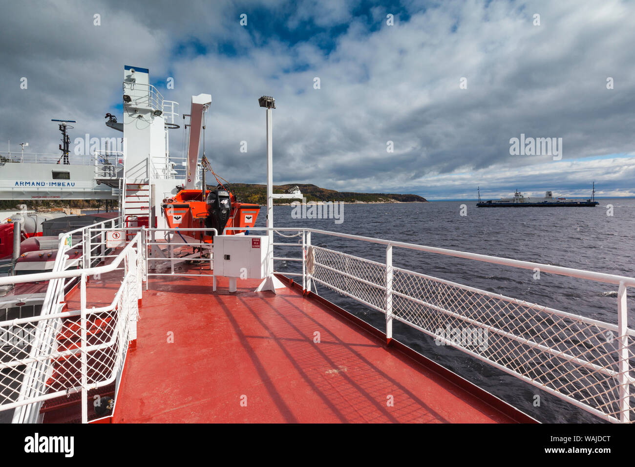 Canada, Quebec, Tadoussac. Aboard the Saguenay Fjord ferry Stock Photo ...