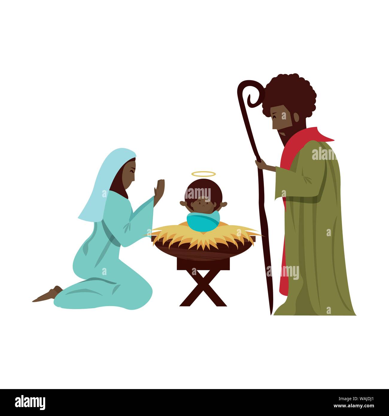 merry christmas nativity christian cartoon Stock Vector Image & Art - Alamy