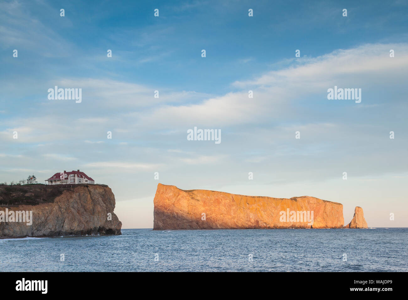 Canada, Quebec, Perce. Perce Rock, sunset Stock Photo - Alamy