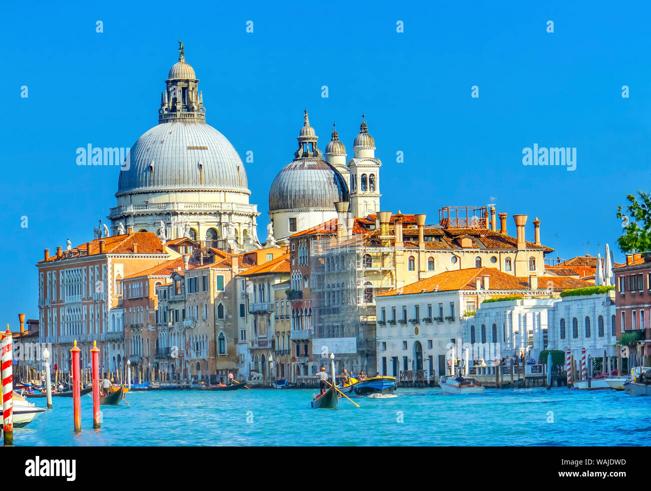 Grand Canal Santa Maria della Salute Church from Ponte Academia Bridge ...