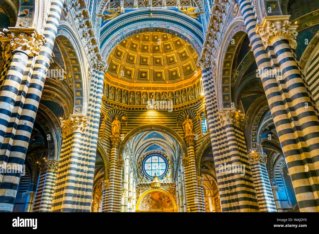 Siena Cathedral interior. Cathedral completed from 1215 to 1263 Stock ...