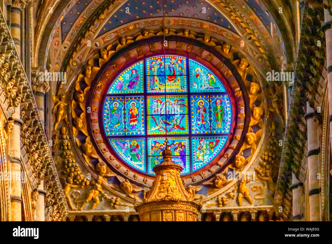 Rose window Siena Cathedral, Siena, Italy. Completed from 1215 to 1263 ...