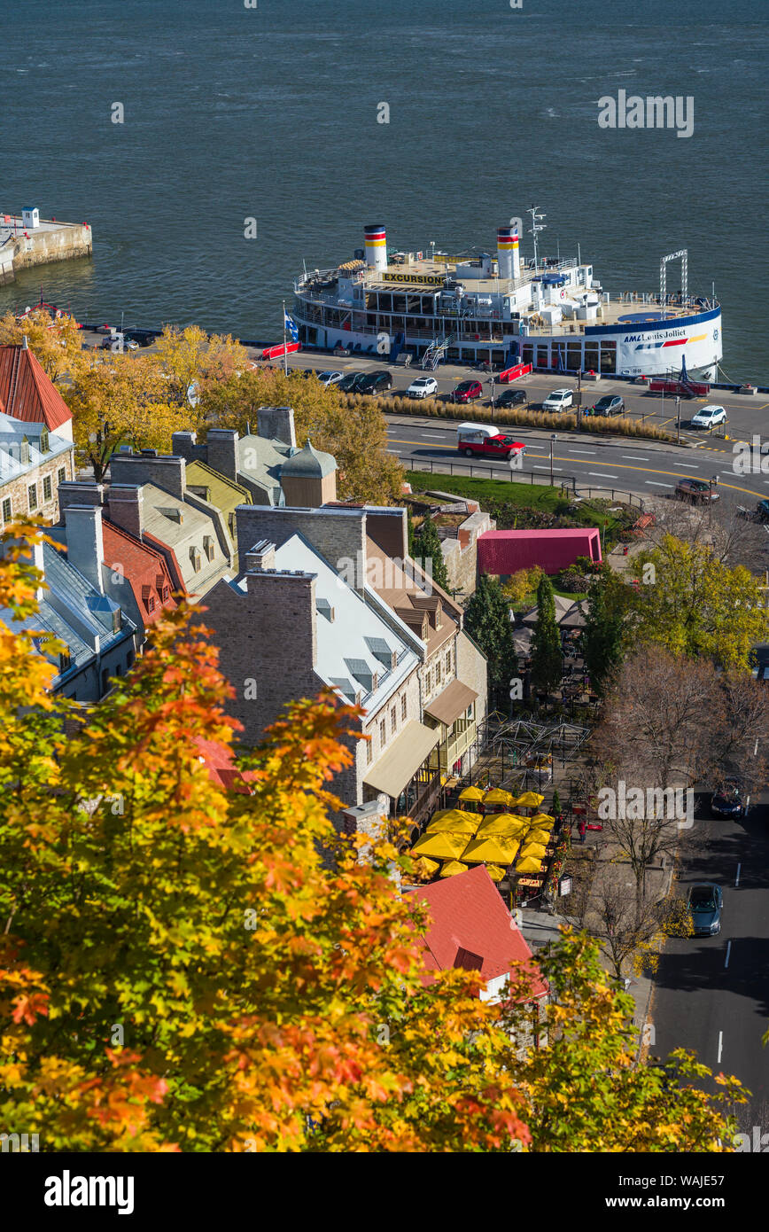Canada, Quebec, Quebec City. Elevated view of the Old Lower Town Stock ...