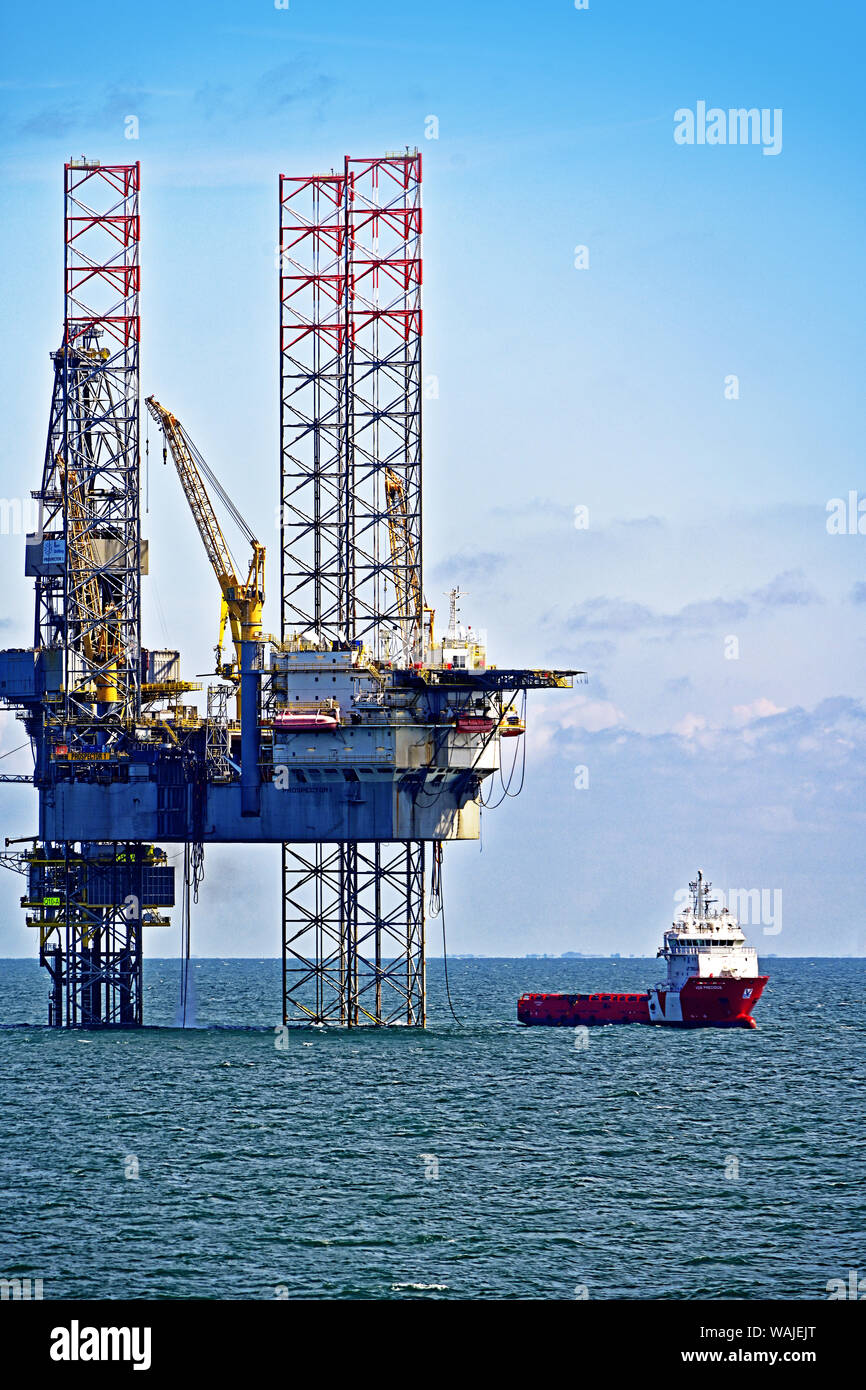 Prospector 1 drilling platform rig and support ship VOS Precious ...