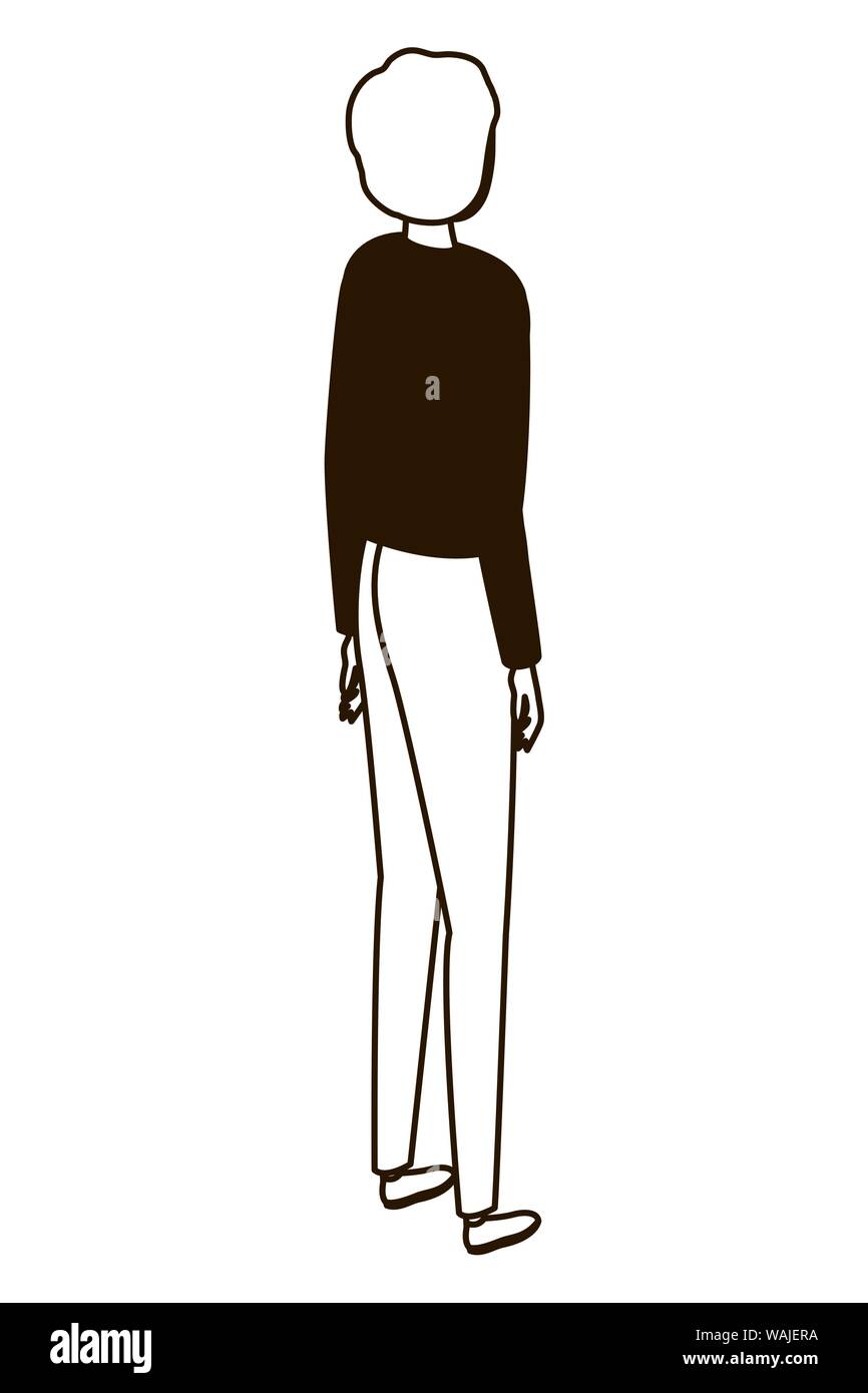 young man of back position on white background Stock Vector Image & Art ...