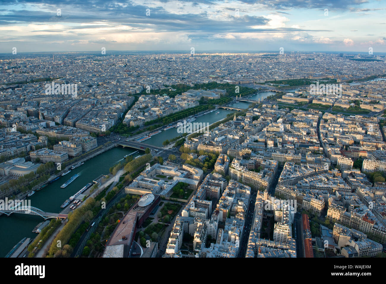 High-level view across Paris city centre from the Eiffel Tower, Paris ...