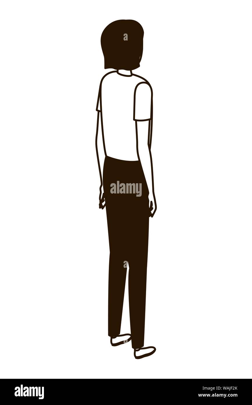 young man of back position on white background Stock Vector Image & Art ...