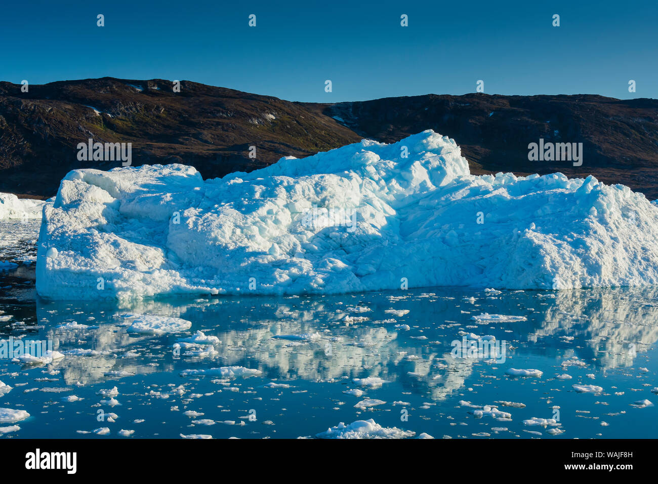 Greenland. Eqip Sermia. Icebergs and brash ice Stock Photo - Alamy