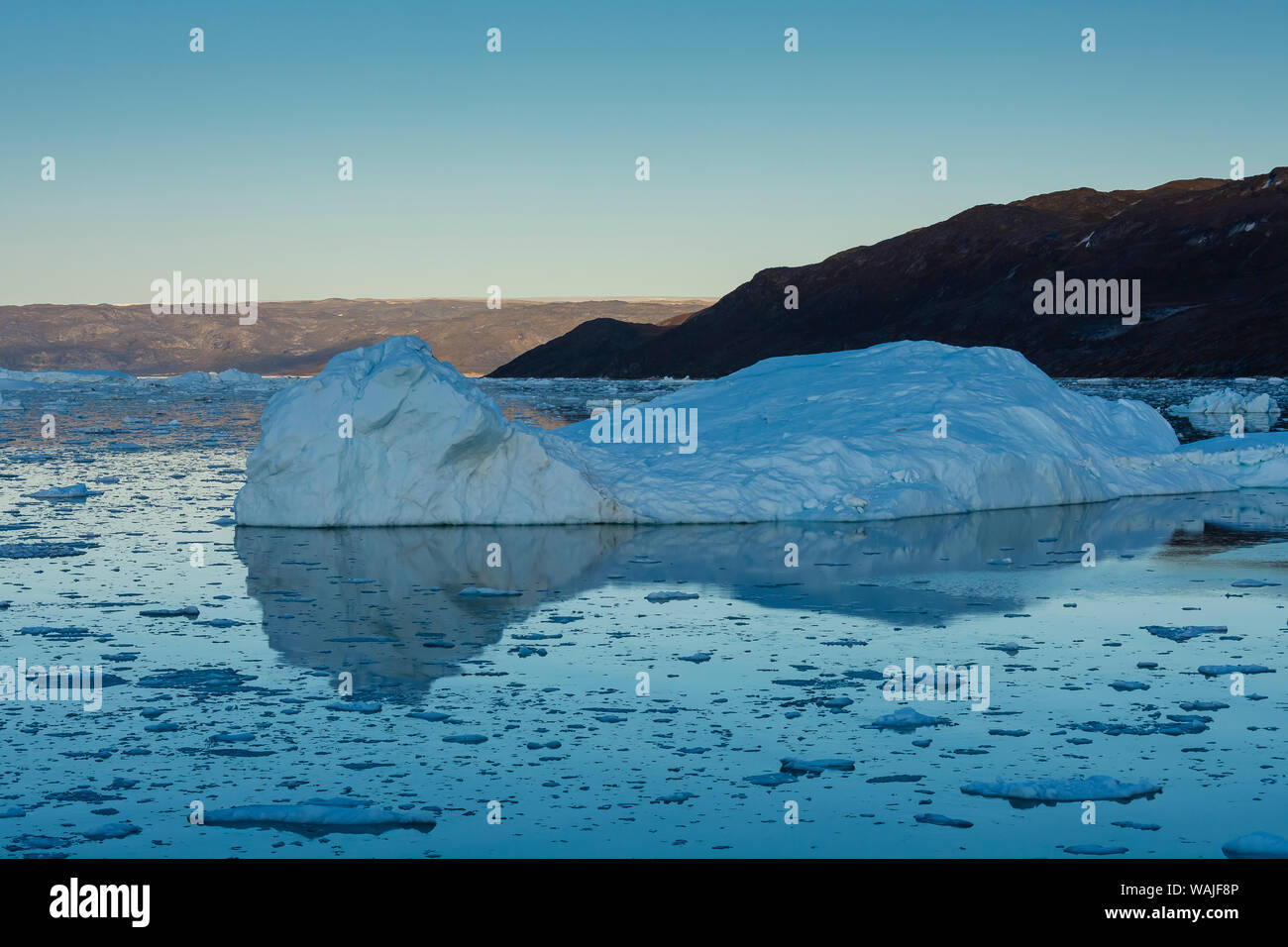 Greenland. Eqip Sermia. Icebergs and brash ice Stock Photo - Alamy