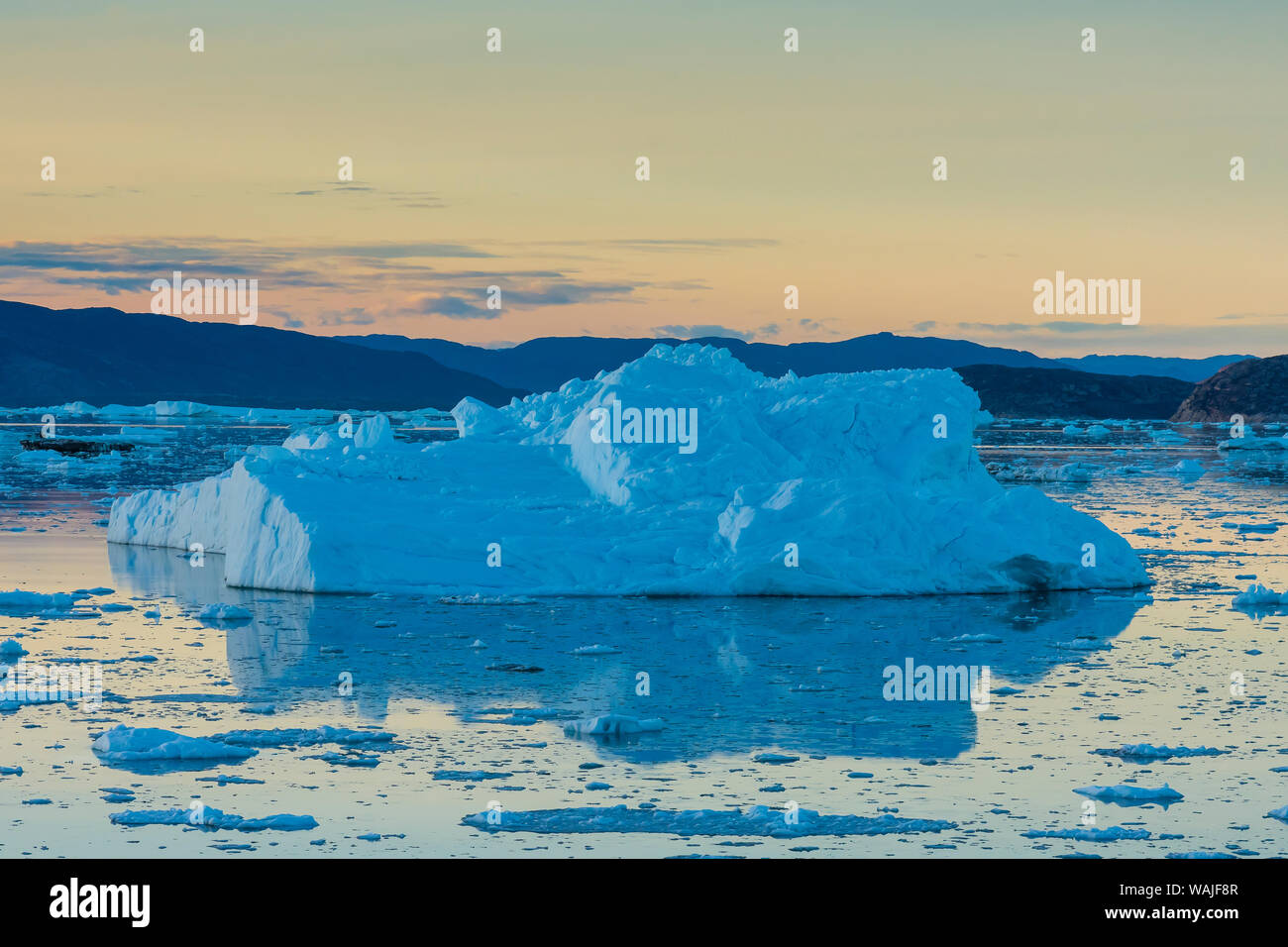 Greenland. Eqip Sermia. Icebergs and brash ice Stock Photo - Alamy