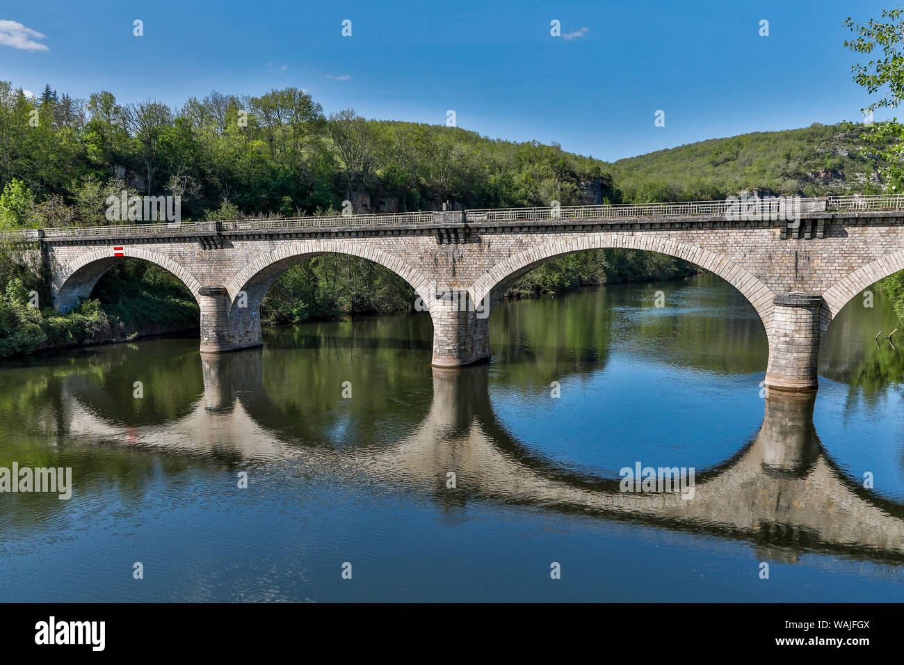 France, Lot River. Stone bridge over the Lot River Stock Photo - Alamy