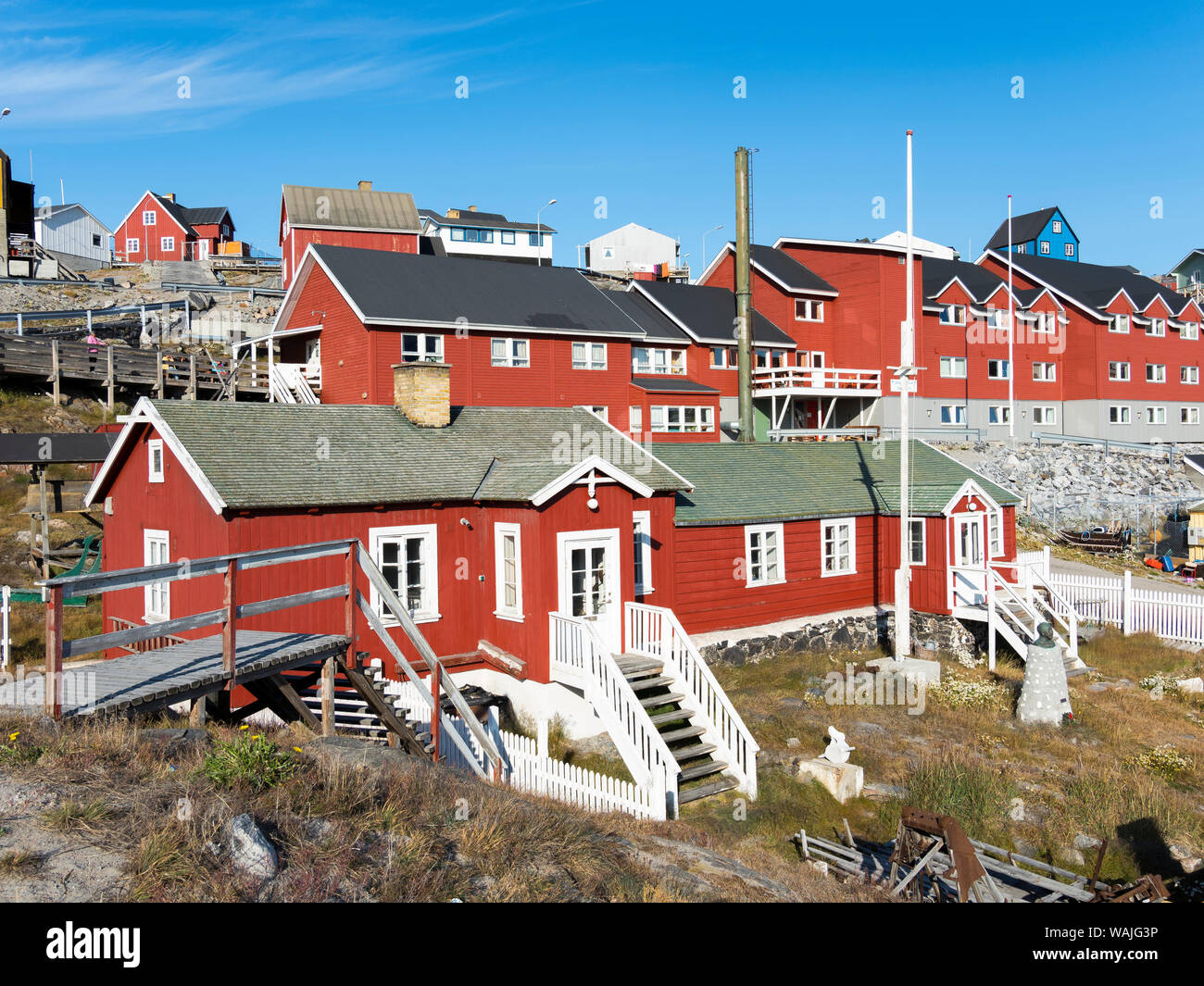 Small town of Uummannaq, northwest Greenland. The local museum in an ...