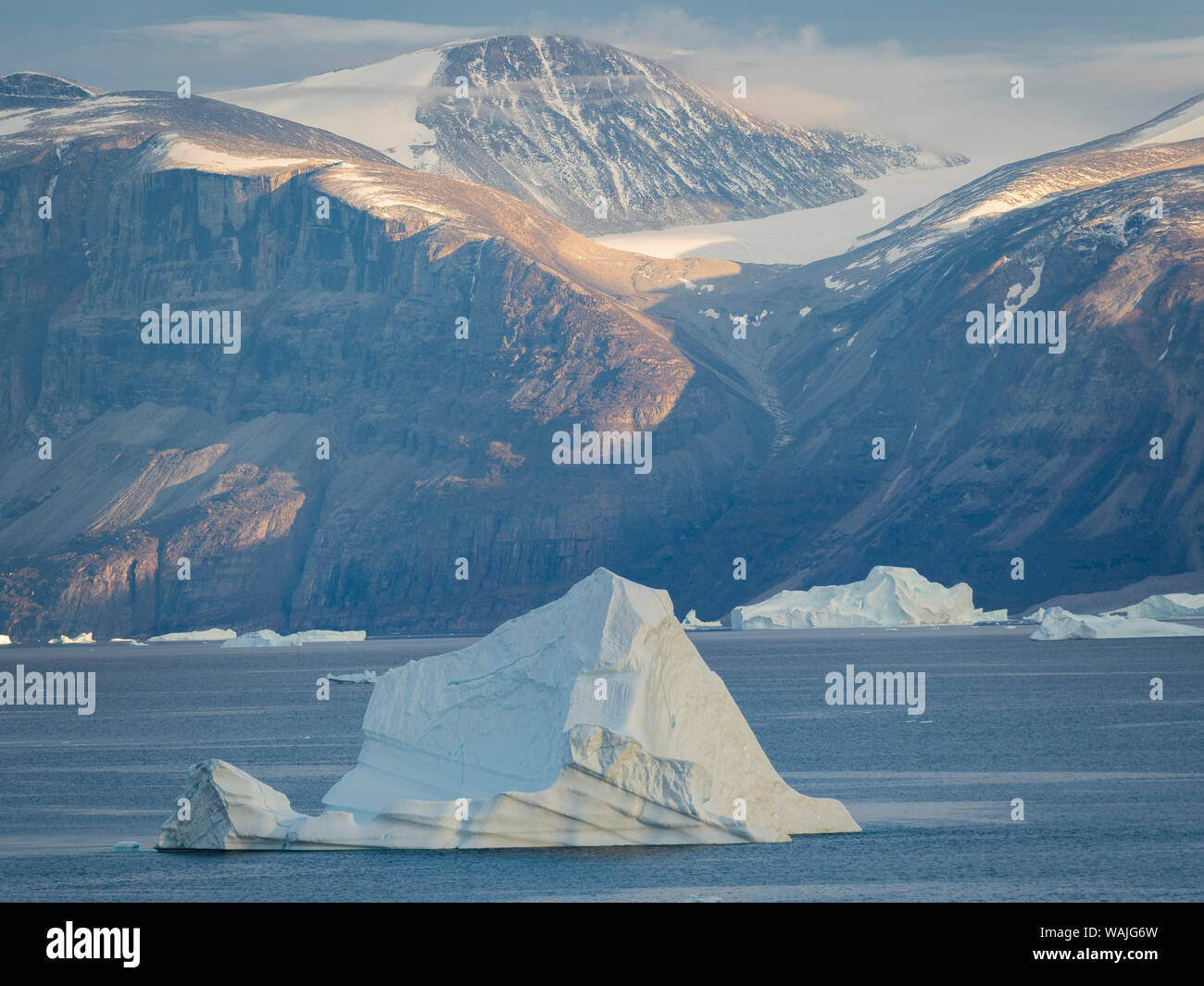 Icebergs in the Uummannaq fjord system, northwest Greenland Stock Photo ...