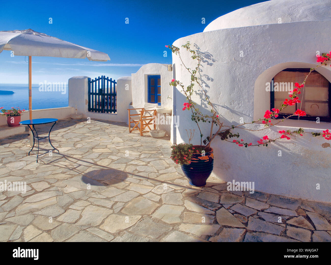 Santorini balcony hi-res stock photography and images - Alamy